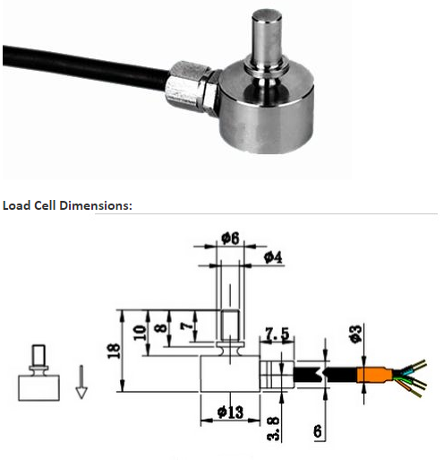 50kg Tension And Compression Load Cell 2.5-5V